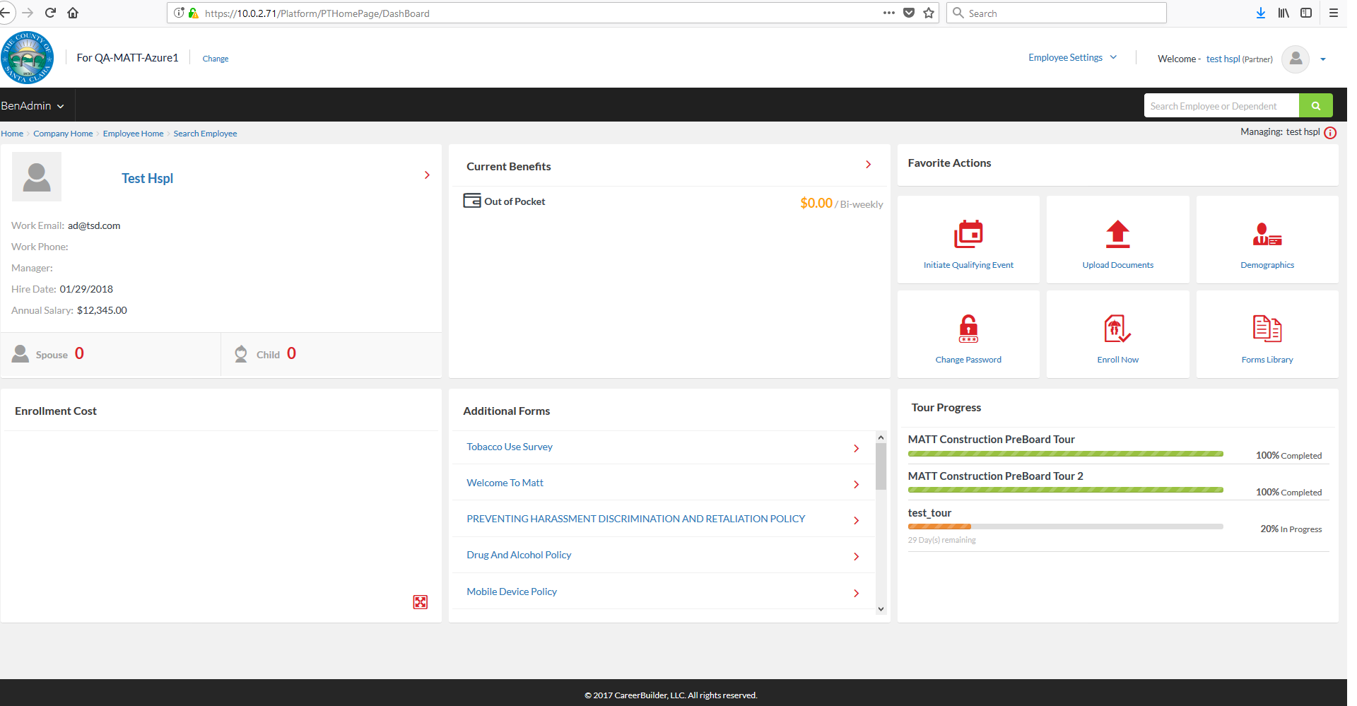 Nf 5820 Completed Tour Did Not Display On Employee Dashboard Workterra Jira